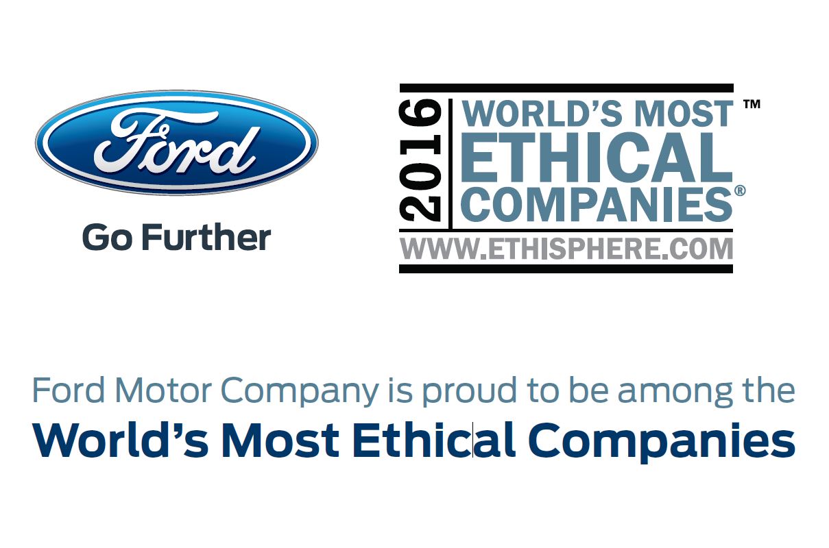 Ford named as 2016 World’s Most Ethical Companies by Ethisphere ...